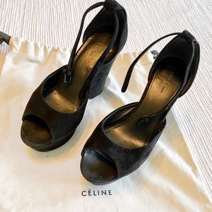 Celine Shoes | Platform Wooden Wedges | Poshmark